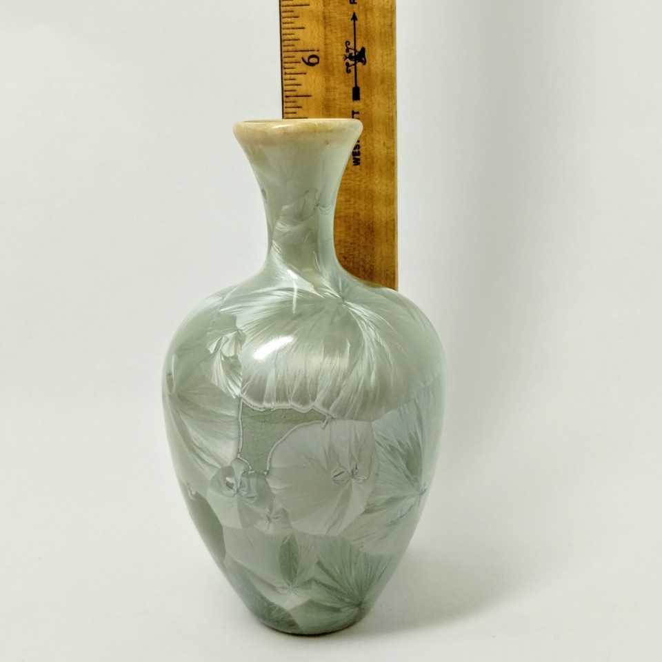 Crystalline Art Pottery Louise Reding Vase Green Signed | eBay