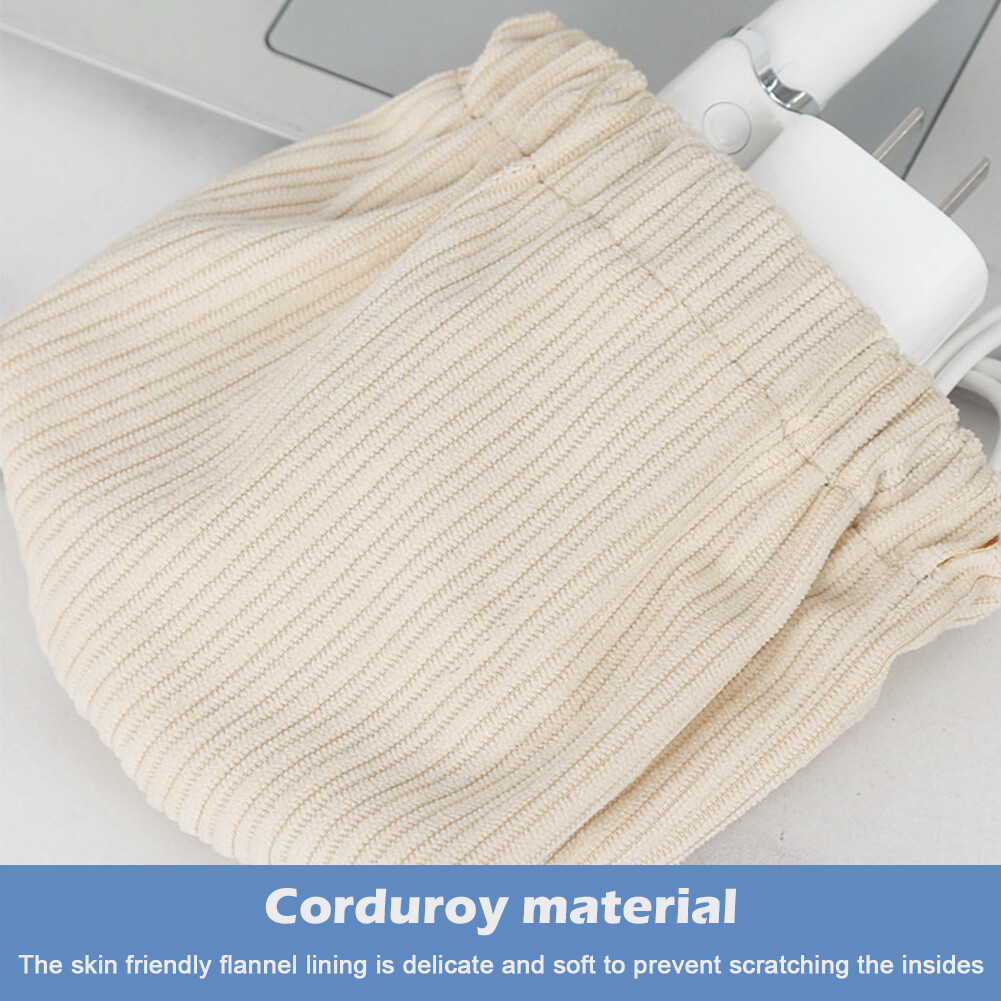 2pcs Corduroy Storage Bag Travel Portable Snap Closure Handbag Small ...