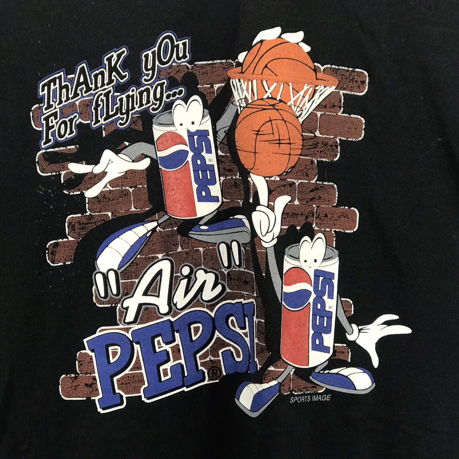 Vintage Pepsi Tshirt Single Stitch Air Pepsi Basketball Black Size 2XL ...