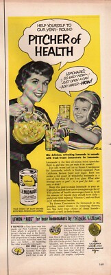 1952 Vintage ad California Lemonade retro Art Pitcher Glass Helmet boy ...