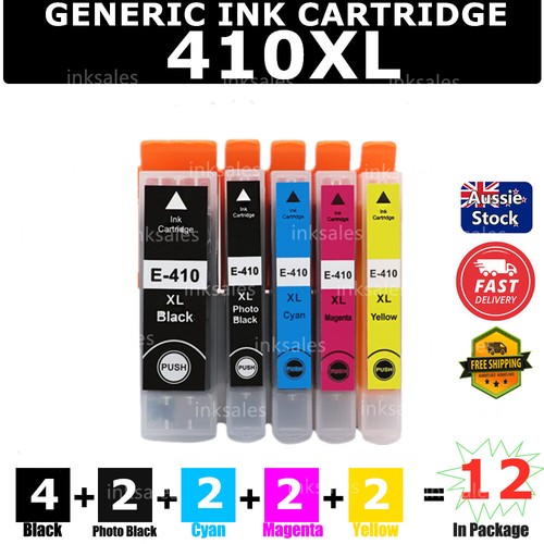 12x Generic Ink Cartridge 410XL 410 XL For Epson XP530 XP540 XP630 ...