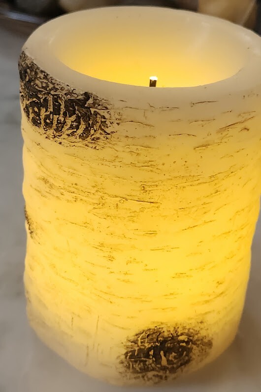 Everlasting Glow LED/DEL Glow Wick Wax Candle - Birch Tree Pattern | eBay