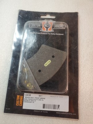 Custom Chrome 12438 Brake Max Front Disc Pads Harley 1974-77 FX FL OEM ...