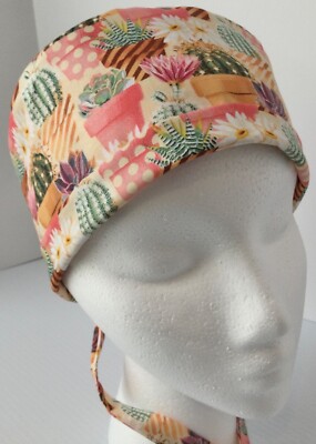 Cactus Large Lined Medical Scrub Cap Surgery Hat Chef Dental ...
