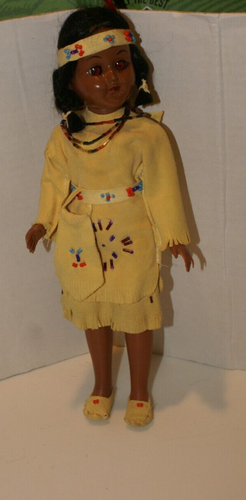 Vintage Native American Doll 11"H Indian Squaw With Papoose SUEDE ...