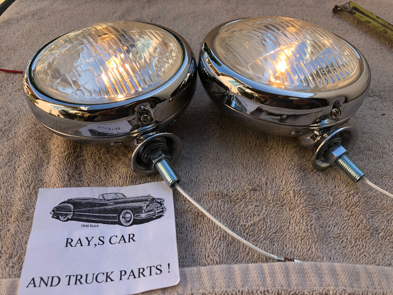 Small Clear Color Vintage Style Driving Lights 12-Volts | Pair | Chrome