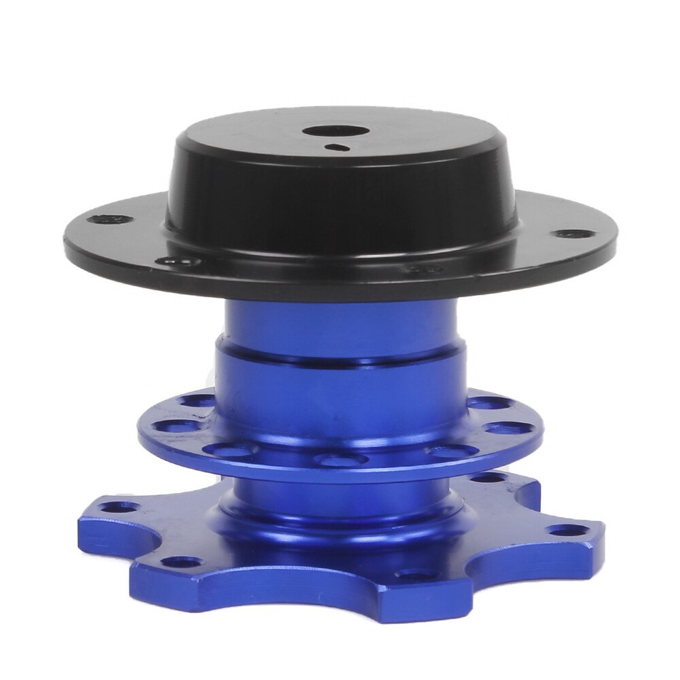 Blue 350mm Deep Dished Racing Aluminum Steering Wheel & Quick Release ...
