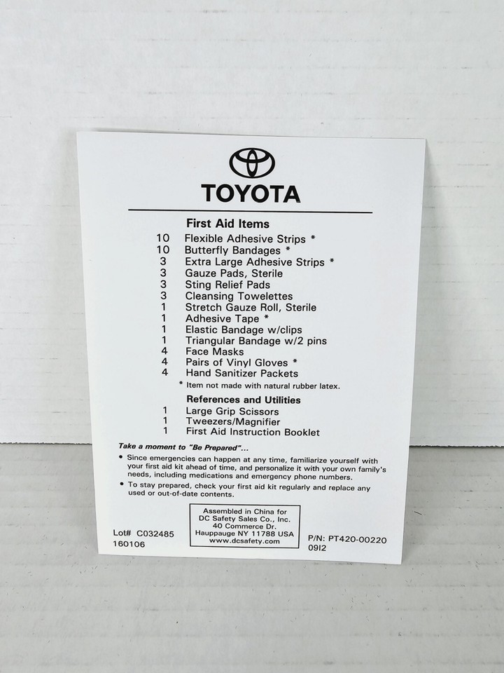 Genuine Factory TOYOTA Medical First Aid Kit OEM PT420-0022B | eBay