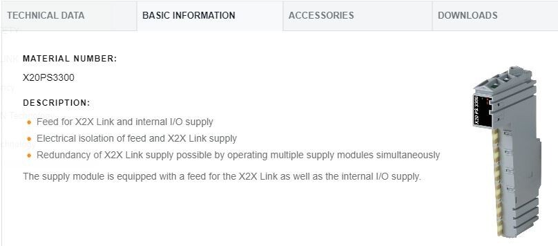 B&R X20PS3300 Power Supply Module for sale online | eBay