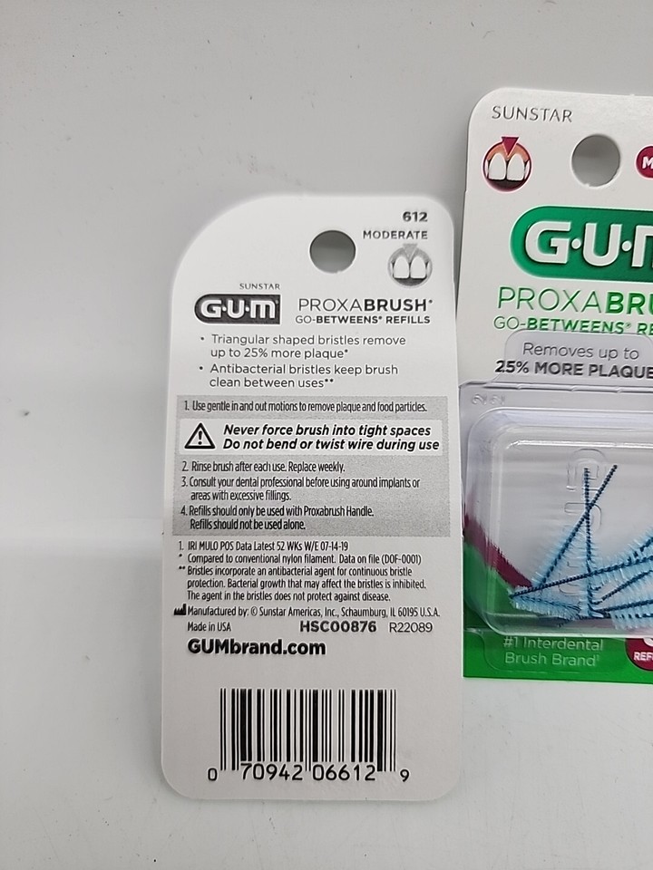 GUM Go-Betweens Proxabrush Refills Moderate ( 8 Pack of 2 pcs) 16 Total ...
