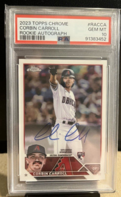 Corbin Carroll 2023 Topps Chrome Rookie Autograph PSA 10 | eBay