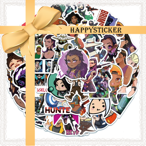 50pcs Valorant Pack 1 Stickers Project A Riot Games Waterproof Decal ...