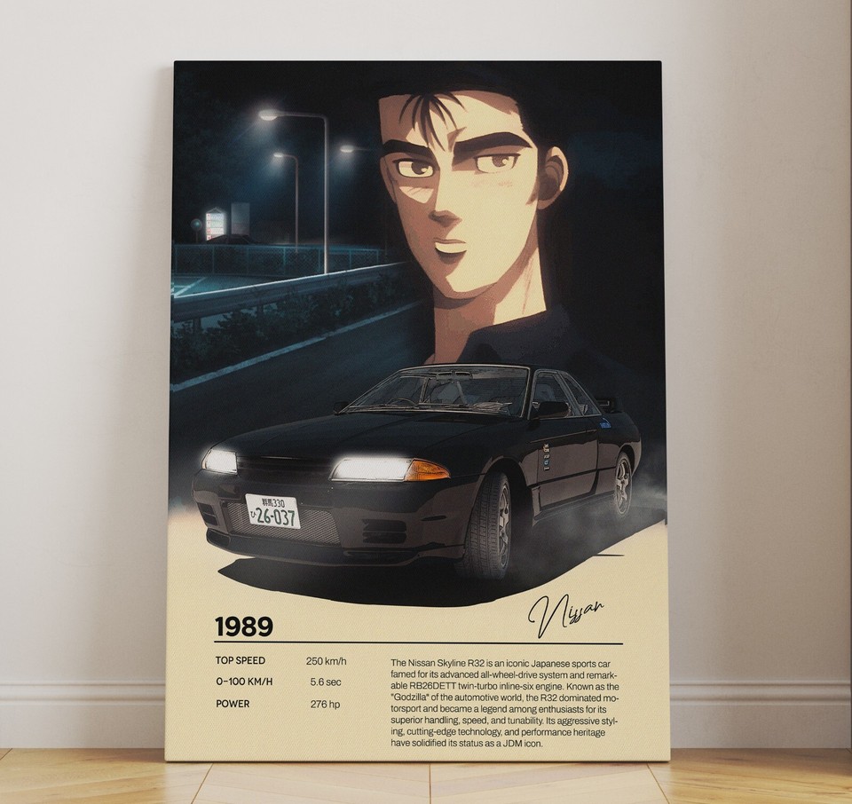 Initial D Collection: Iconic Characters & Cars - A1/A2/A3/A4 Canvas ...