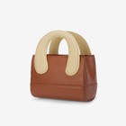 Small Mini Oversized Handles Leather Tote Clutch Box Handbag Purse ...