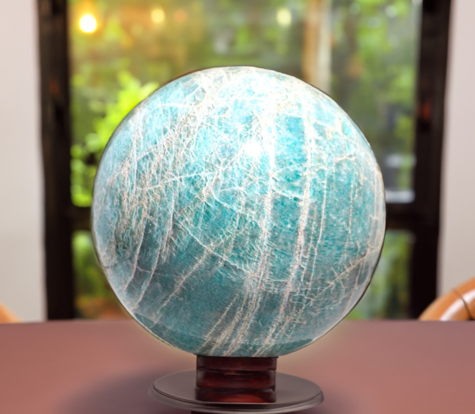 230MM Aqua Amazonite Crystal Healing Chakra Energy Metaphysical ...