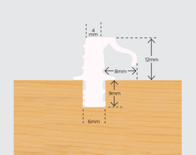 White Weather Water Bar Door Threshold with Flipper Seal for Wood ...