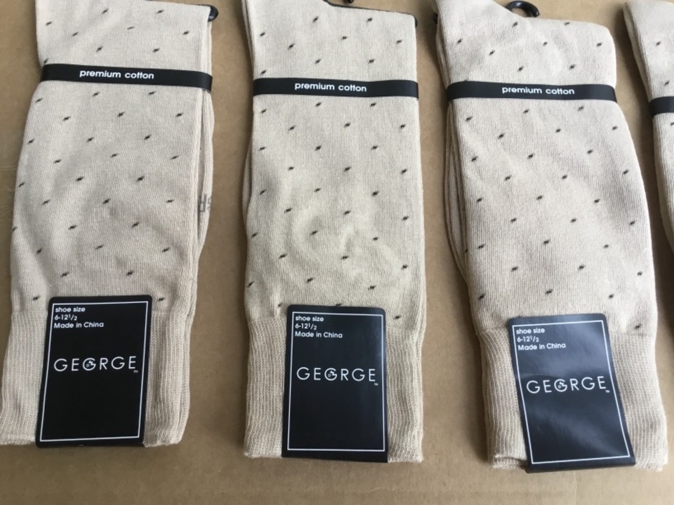NWT Men’s George Dress Socks 4 Pair Tan w/ Black Dots Size Large | eBay