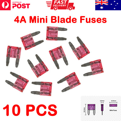 10 Pcs 4A Mini Blade Fuses - Pink Car Truck Auto Fuses 4 Amp Fuse AU ...