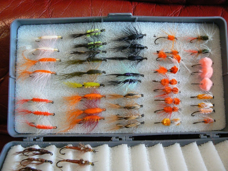 Vintage Scientific Anglers Fly Case with 55 Professionally Hand Tied ...