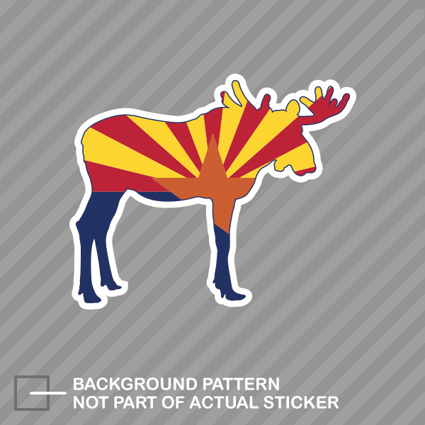 Arizona Moose Shaped Flag Sticker Decal Vinyl V2 AZ elk hiking camping ...