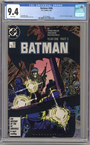 Batman #406 (1987) CGC 9.4 NM - Frank Miller - Part 3 of "Year One ...