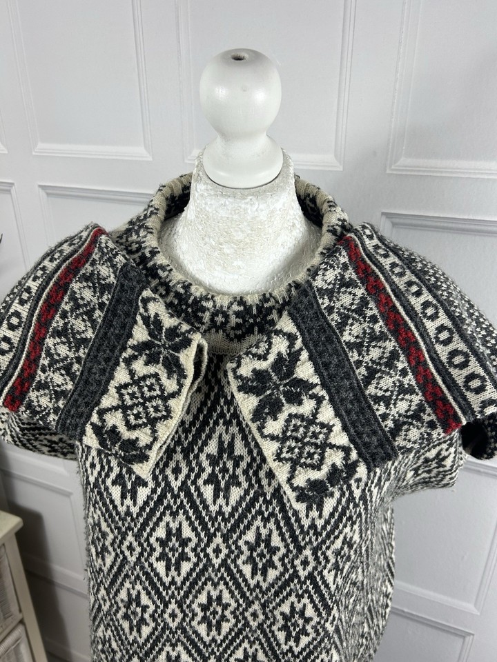Enzo Lorenzo Merino Wool Nordic Themed Jumper Chest 45in in White Red ...