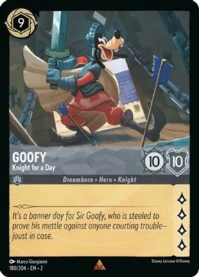 1x Goofy - Knight for a Day - 180/204 - Rare - Cold Foil NM-Mint Disney ...