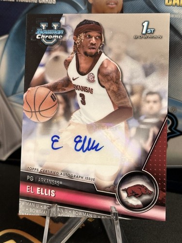 2023-24 Bowman Chrome University Auto El Ellis Rookie 1st Arkansas ...