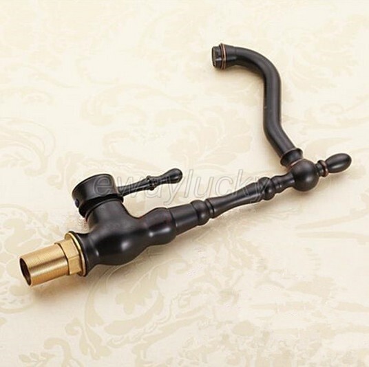 Oil Rubbed Bronze Kitchen Sink Faucet Single Handle Hole Swivel Mixer ...