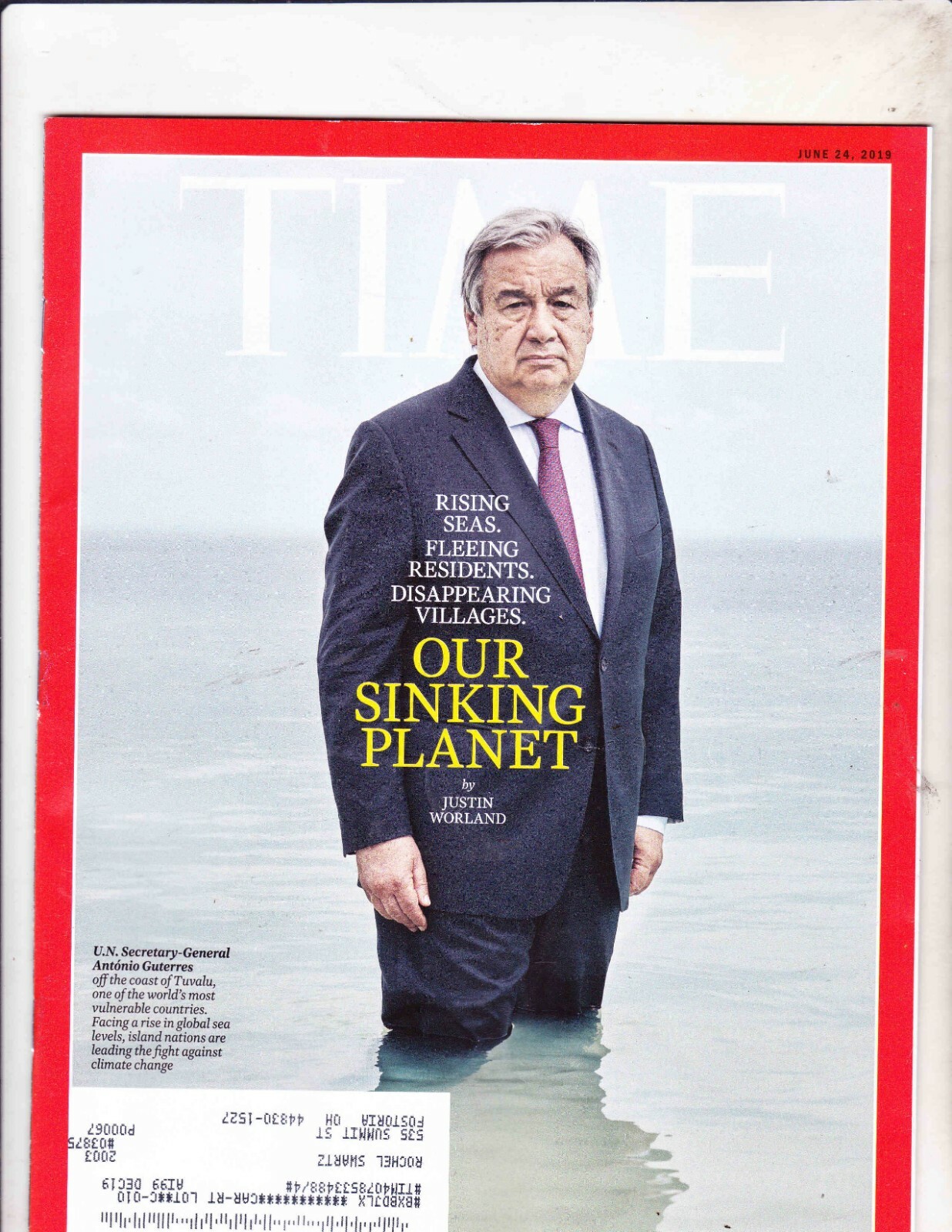TIME MAGAZINE-ANTONIO GUTERRES COVER----JUNE 24 2019 | eBay