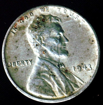 INTERESTING 1943 WHEAT STEEL PENNY 1C CENT DATE ERROR RUST COIN NO MINT ...