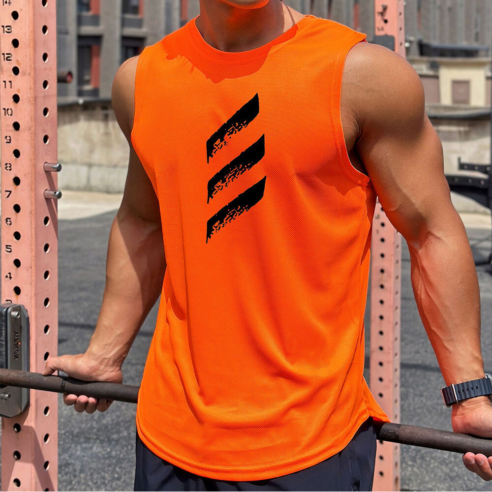 Été Hommes Sans Manches T-Shirt Singlet Gilet Débardeur Musculation T ...