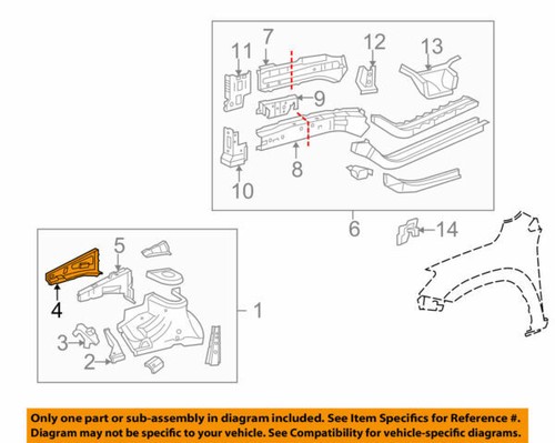 53707-42010 Toyota Apron sub-assy, fender side, rh 5370742010, New ...