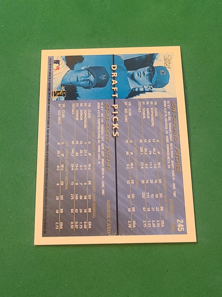 1998 Jon Garland - Geoff Goetz Topps #245 Rookie | eBay