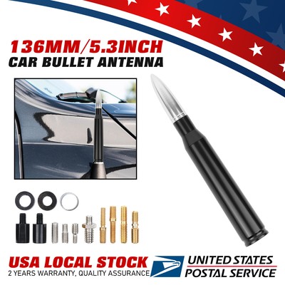 High Quality 5.3" Screw Silver Bullet Style Antenna Aluminum Radio FM ...