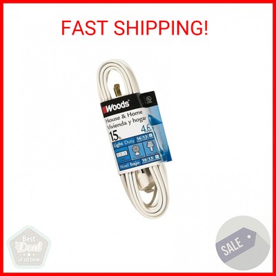 Woods 27603W 15-Foot Cube Extension Cord with Power Tap, White | eBay