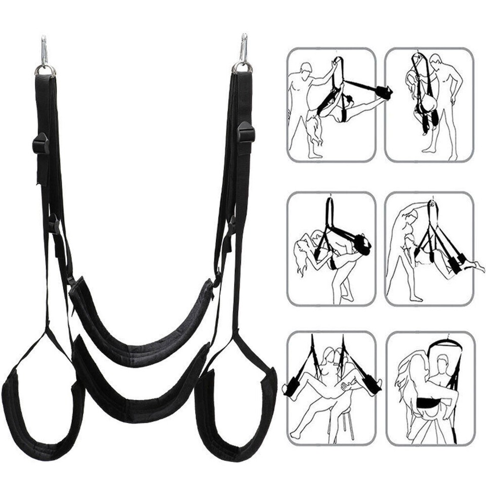 Sex Swing Ceiling Love Position Aid Slings Bondage Restraint BDSM ...