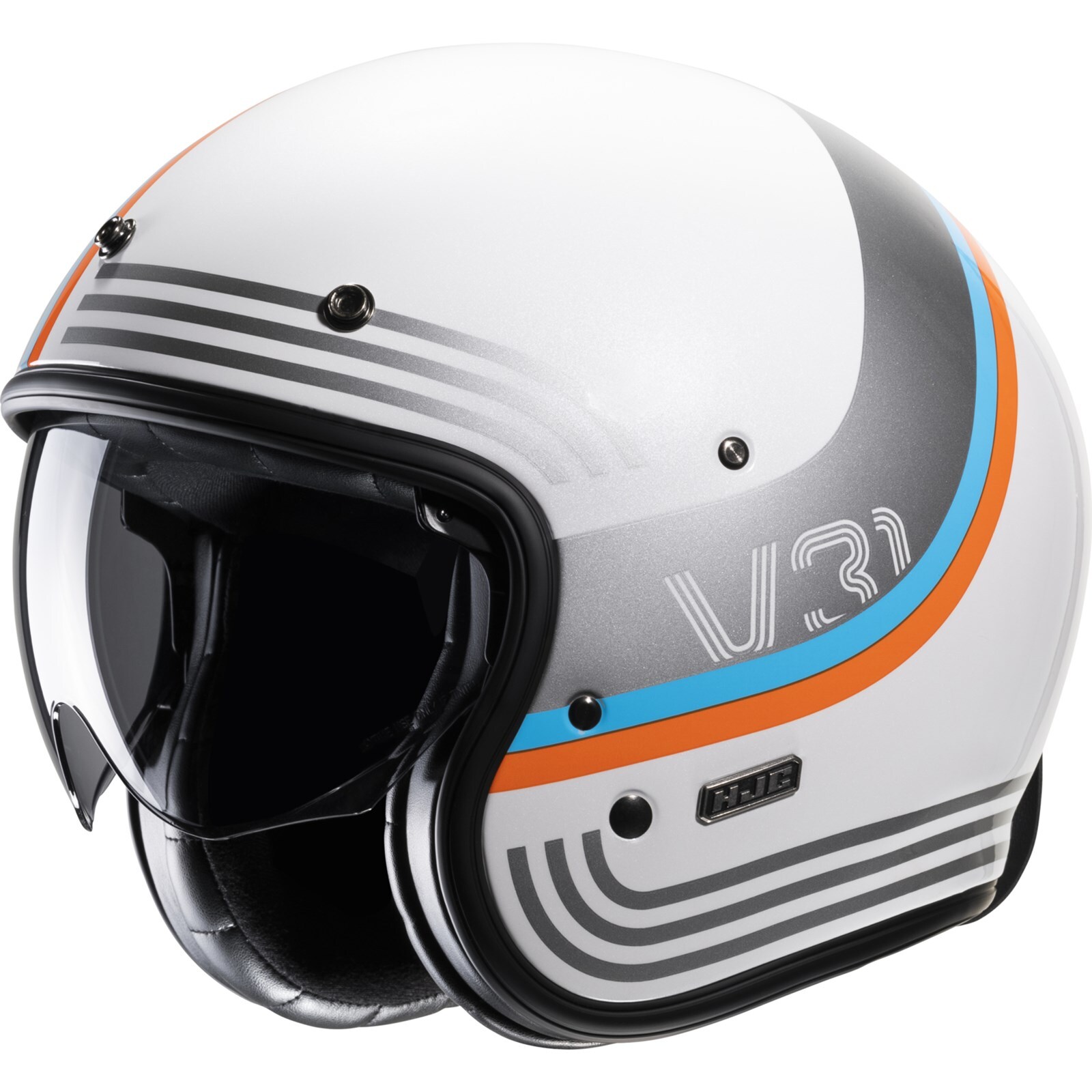 HJC Motorcycle Helmet V31 Byron MC27 Size XL Retro Vintage Jet Helmet ...