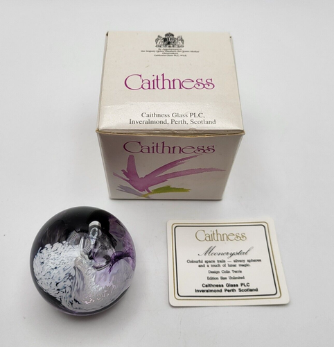 Paperweight - Caithness - Moon Crystal - Black - Boxed - 4.5cm Tall ...