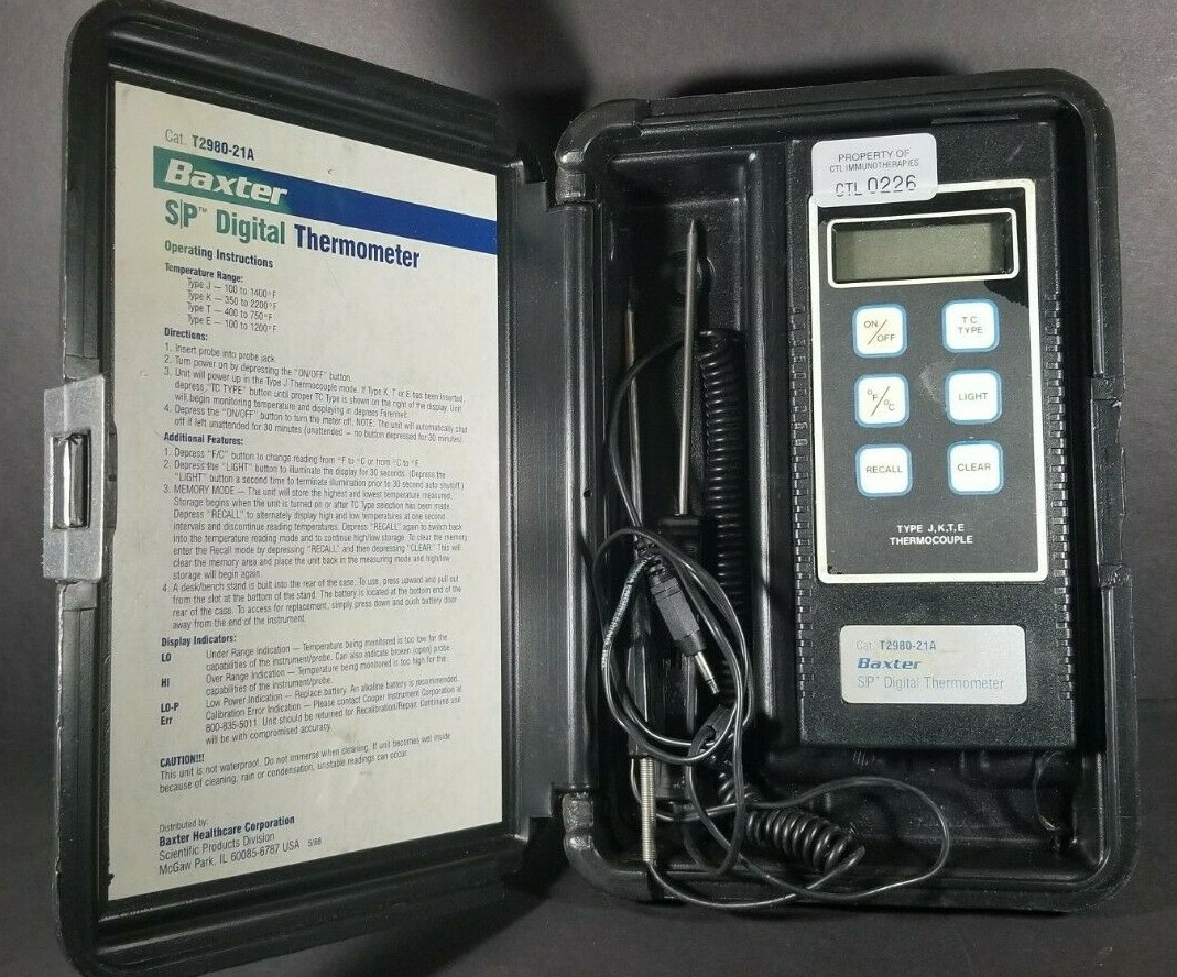 Baxter S|P Digital Thermometer Cat. T2980-21A with probe | eBay