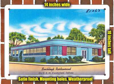 Metal Sign - Indiana Postcard - Buckley's Restaurant On U. S. 40 ...