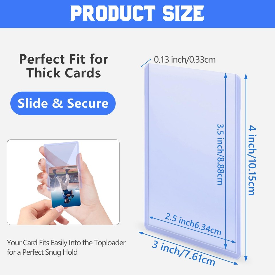 130PT Top Loader Thick Card Load Holder for Trading Cards 3 X 4 Sleeves ...
