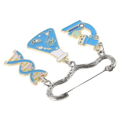 Science Experiment Brooch Microscope Enamel Pins Biological Lapel Caps ...