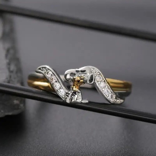 Snoopy, Woodstock Ring, Sterling Silver, Gold Plated, Peanuts Christmas ...