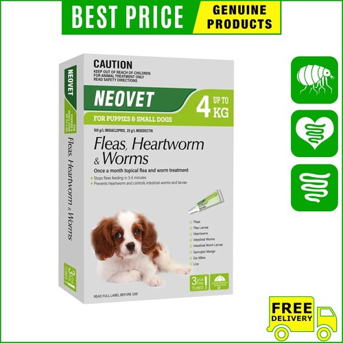 Neovet for Dogs Upto 4 Kg GREEN 3 Pipettes Flea Worm Treatment | eBay ...