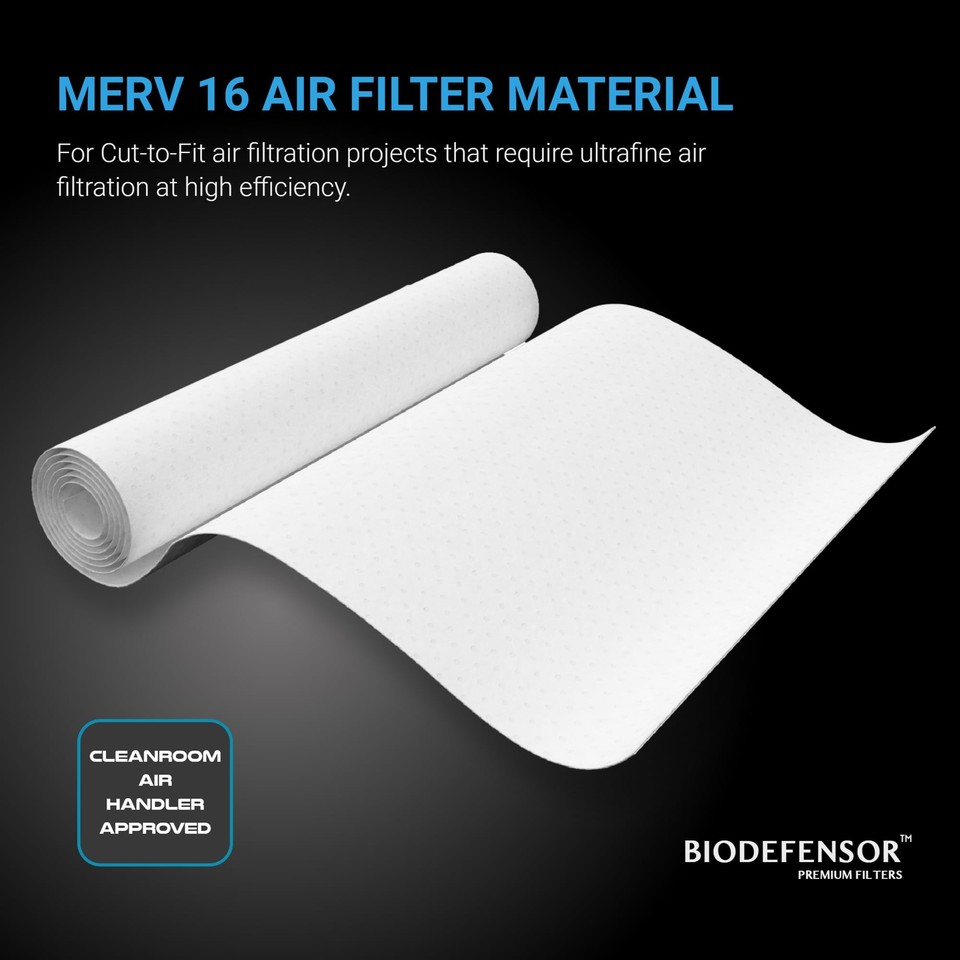 Biodefensor 16 Air Filter Material Roll - Made in USA - DIY Filtration ...