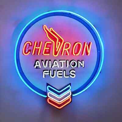 24"x20" Chevron Aviation Fuels Gas Oil Flex LED Neon Sign Light Garage ...