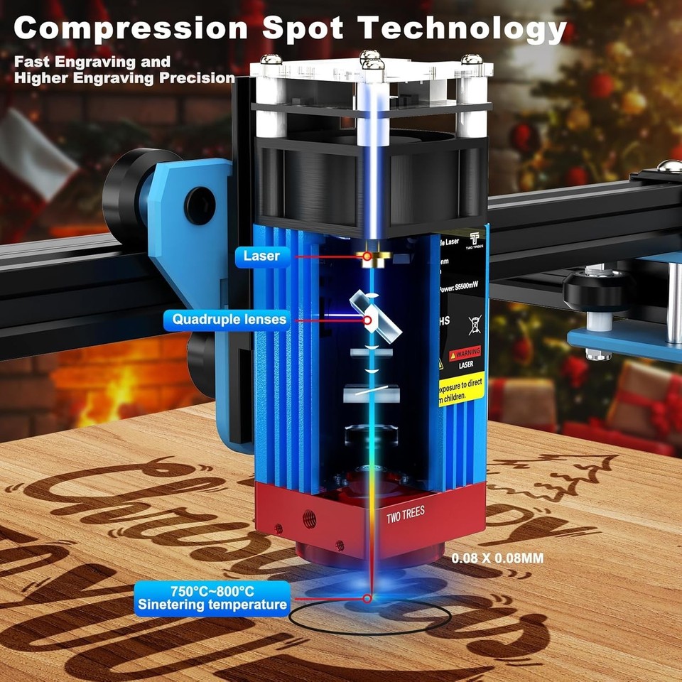 Laser Engraver Machine Metal Wood 40W 5500mW Power Engraving Cutter ...