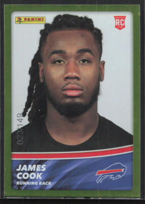 2022 Panini Sticker & Card James Cook Yellow Rookie #23/149 Bills | eBay