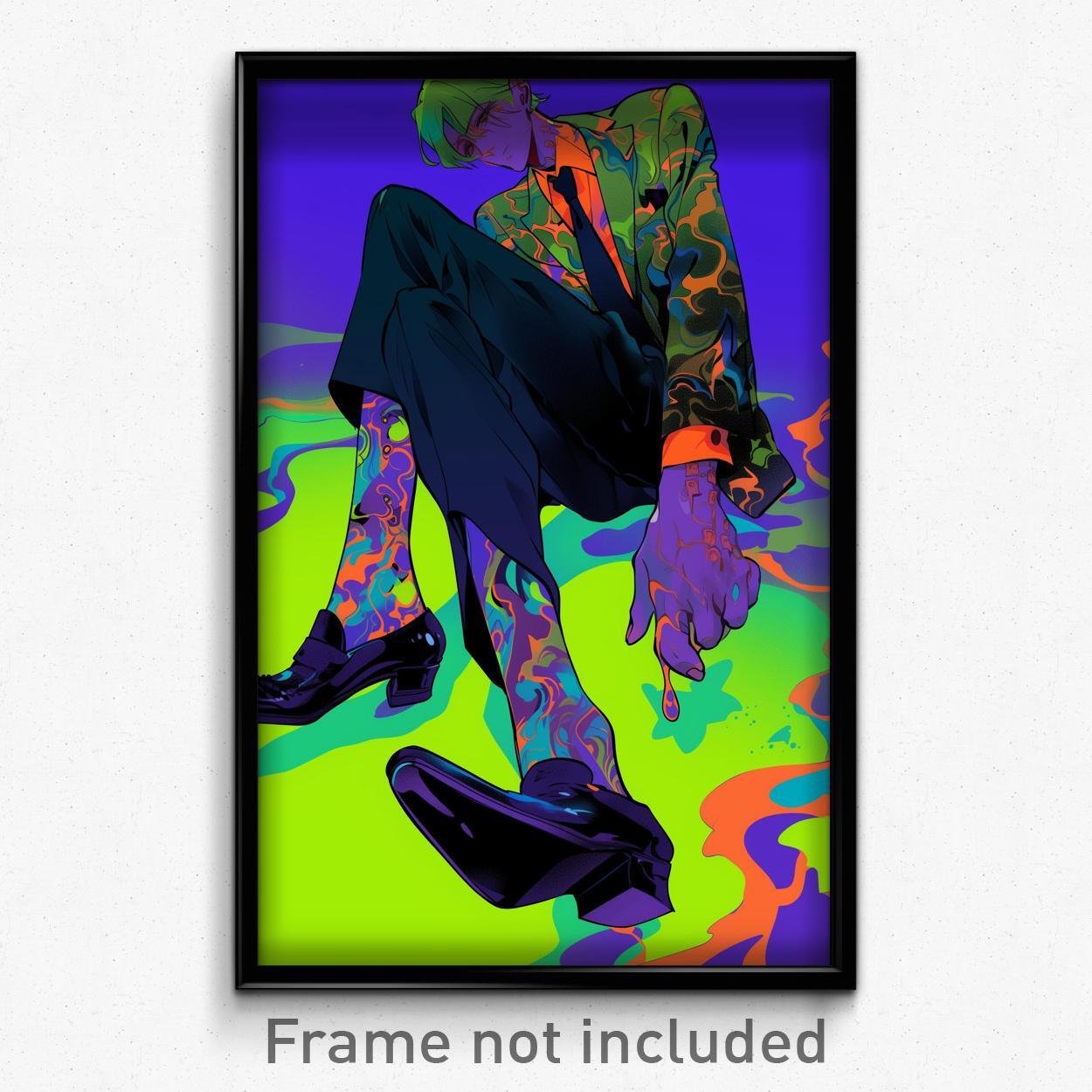 Anime Art Poster - Man Feeling Careless Wearing Glum Alternate Legwear ...